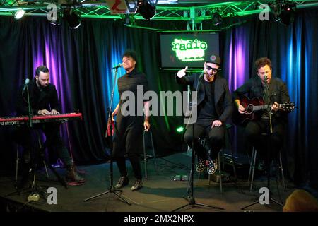Jeremy Ruzumna, from left, Noelle Scaggs, Michael Fitzpatrick and ...