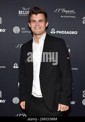 Chess champion Magnus Carlsen attends the World Chess Championship ...