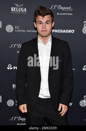 Chess champion Magnus Carlsen attends the World Chess Championship ...