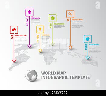 Globe connection point icon. Thin line design. Vector illustration ...