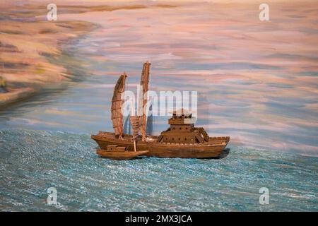 Ancient Chinese traditional merchant ship model Stock Photo - Alamy