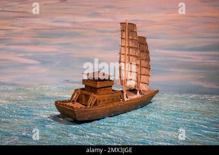 Ancient Chinese traditional merchant ship model Stock Photo - Alamy
