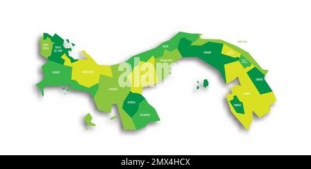 Panama political map of administrative divisions - provinces. Grey ...