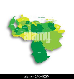 Venezuela political map of administrative divisions - states, capital ...