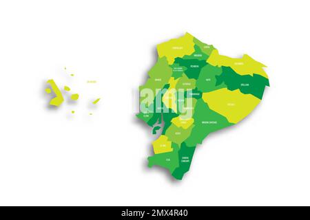 Ecuador political map of administrative divisions - provinces. Flat ...