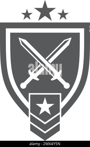 Fighter division patch. Shield badge with crossed swords Stock Vector Image & Art - Alamy