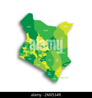 Kenya political map of administrative divisions Stock Vector Image ...