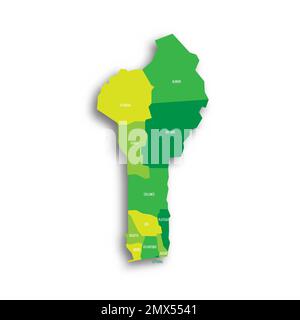 Benin political map of administrative divisions - departments. Colorful ...
