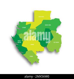 Gabon political map of administrative divisions - provinces. Flat ...
