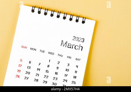 March 2023 Monthly desk calendar for 2023 year with calculator on ...