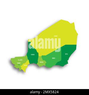 Niger political map of administrative divisions - regions and capital ...