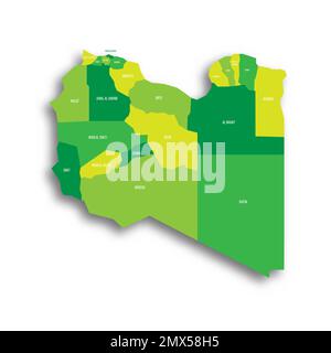 Libya political map of administrative divisions - districts. Handdrawn ...