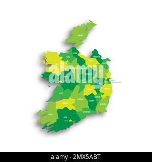 Ireland political map of administrative divisions - counties and cities ...