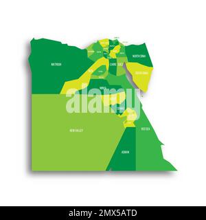 Egypt political map of administrative divisions - governorates ...