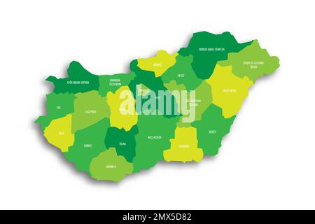 Hungary political map of administrative divisions - counties and ...