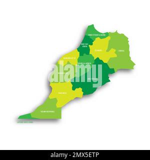 Morocco political map of administrative divisions - regions. Map with ...