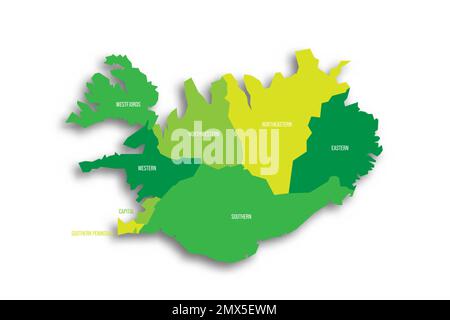 Iceland political map of administrative divisions Stock Vector Image ...