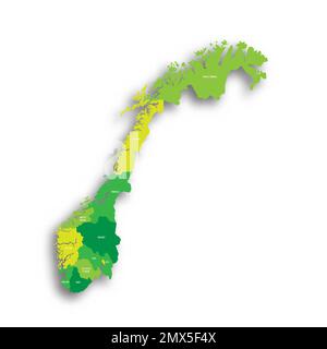 Norway political map of administrative divisions - counties and ...