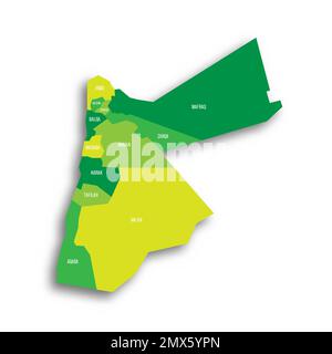 Jordan political map of administrative divisions - governorates ...