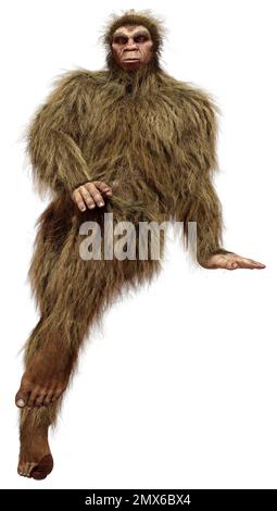 3D rendering of a Sasquatch or Bigfoot isolated on white background ...