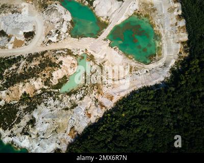 View from above of the pit of an open-pit copper mine in Chil Stock ...