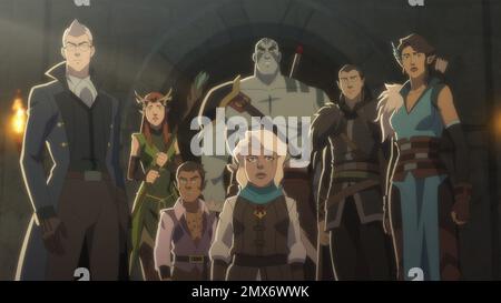 THE LEGEND OF VOX MACHINA, from left: Zahra (voice: Mary Elizabeth ...
