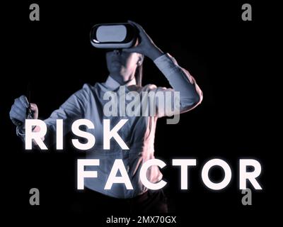 Conceptual caption Risk Factor, Business approach Something that rises ...