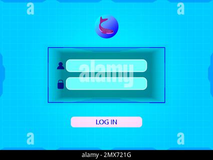 Login window box interface template. Vector illustration Stock Vector ...