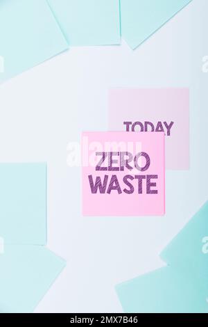 Conceptual caption Zero Waste, Word for industrial responsibility includes composting, recycling ...