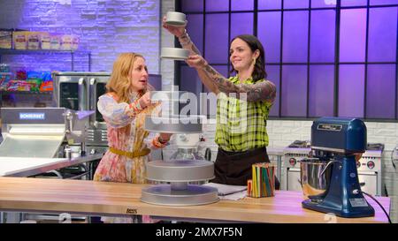BAKE SQUAD, from left: host Christina Tosi, Maya-Camille Broussard ...