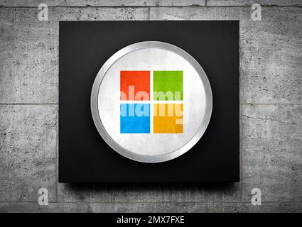 Microsoft company logotype Stock Photo - Alamy