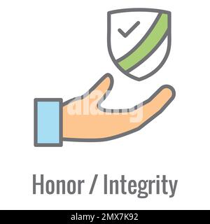 Core Values icon with value driven icon describing aspect of core ...
