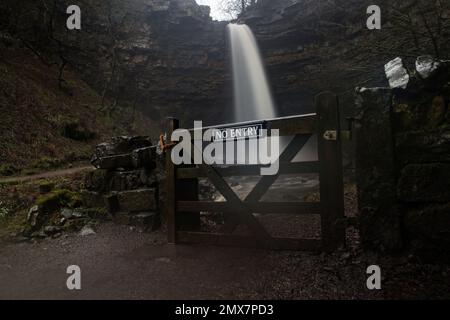 Hardraw Force, England`s largest single drop waterfall, a reputed 100 ...