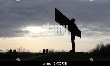 Gateshead, UK - 1 February 2023 : The Angel of the North sculpture by ...