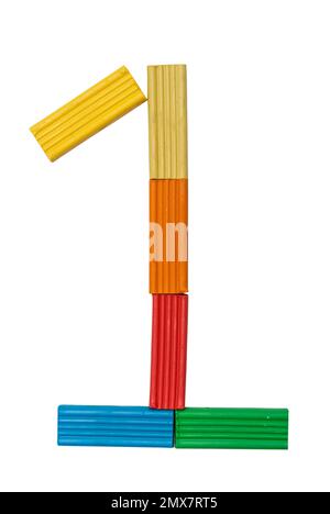plasticine figure one 1 isolated on white background Stock Photo - Alamy