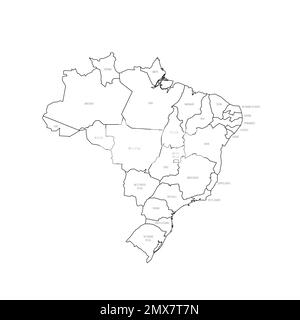 Brazil political map of administrative divisions Stock Vector Image ...