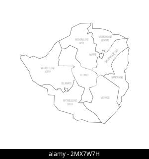 Zimbabwe political map of administrative divisions Stock Vector Image ...