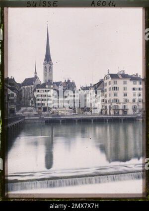 Zürich, Switzerland The Limmatquai at the Rudolf-Brun-Brücke, Religion, HD, Art, Habitat ...