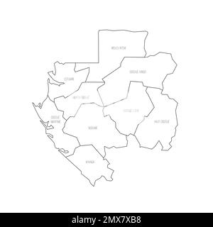 Gabon political map of administrative divisions - provinces. Blank vector map in CMYK colors ...