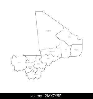 Mali political map of administrative divisions Stock Vector Image & Art ...