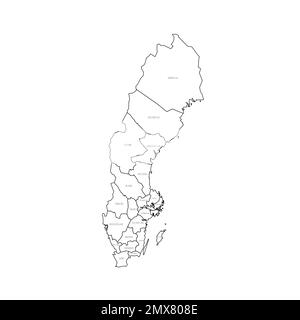 Sweden political map of administrative divisions - counties. Colorful ...