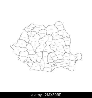 Romania political map of administrative divisions - counties and ...