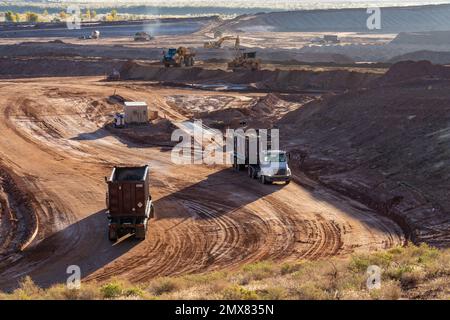 Contaminated urnanium tailings being removed at the UMTRA tailings ...