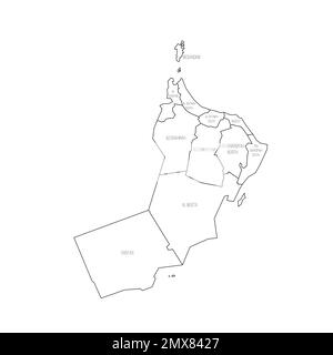 Oman political map of administrative divisions Stock Vector Image & Art ...