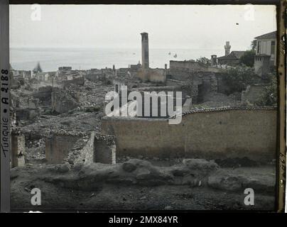 Constantinople (current Istanbul), Turkey district recently destroyed ...