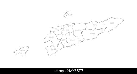 East Timor political map of administrative divisions - municipalities ...