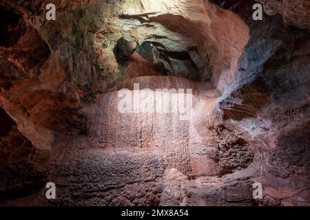 The Fonts rock formation inside Goughs Cave in Cheddar in Somerset ...