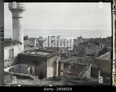 Constantinople (current Istanbul), Turkey district recently destroyed ...