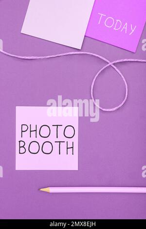 Conceptual caption Photo Booth. Word Written on form of photo sharing ...