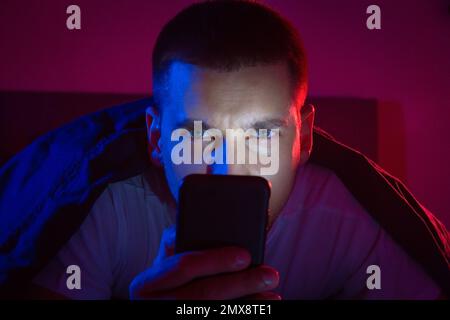 The guy got a security alert on his phone. Alarm button. Danger ...